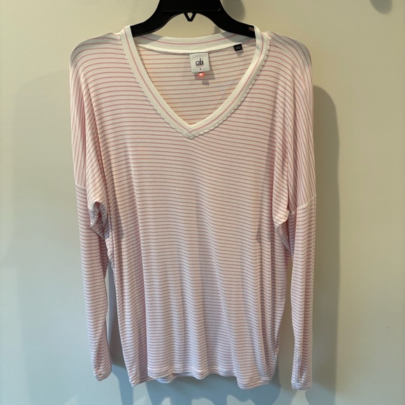 CAbi | Tops | Cabi Pink And White Striped Serenity Tee Heart Of Cabi ...